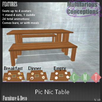 Second Life Marketplace - [MC] Pic Nic Table [add me]