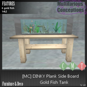Second Life Marketplace - [MC] [MC] Plank Sideboard Goldfish Tank DINKY ...