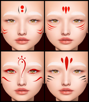 Second Life Marketplace - Nineta - Kitsune face tattoos for Genus