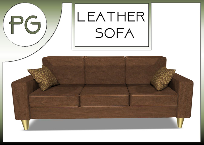 Second Life Marketplace - Leather Sofa-PG-Brown