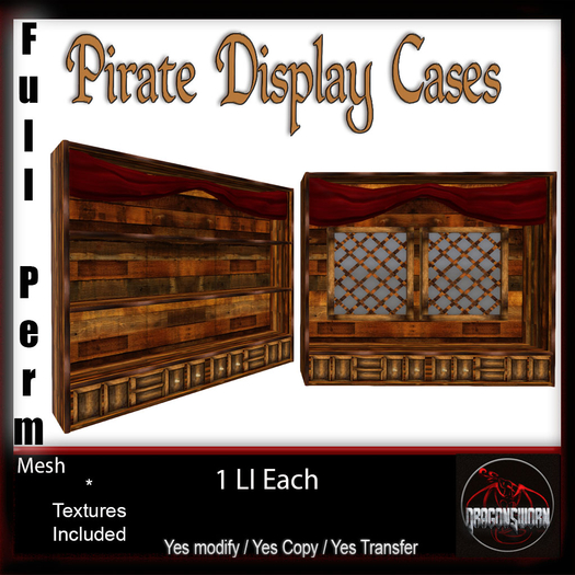 Second Life Marketplace - Full Perm Pirate Display Cases