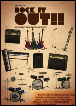 Second Life Marketplace - Wimey: Rock It Out! Stool (Green)