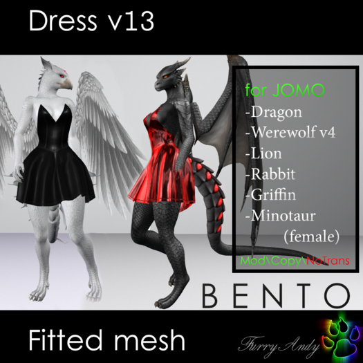 Second Life Marketplace - Furry Andy - Dress v13 for JOMO Avatars