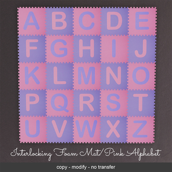 Second Life Marketplace - LeMomo: Interlocking Foam Mat/Pink Alphabet ...