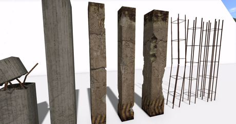 Second Life Marketplace - Concrete columns end fittings Set v1 Mesh