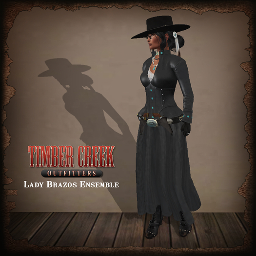 Second Life Marketplace - [Timber Creek] Lady Brazos Ensemble-Black ...