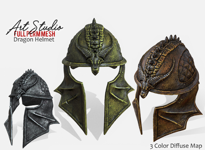 Second Life Marketplace - Art Studio.FULL PERM \\ Dragon Helmet