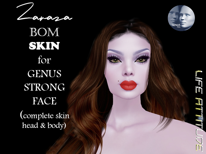 Second Life Marketplace - DEMO BOM ZARAZA SKIN FOR GENUS STRONG FACE-add