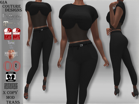 Second Life Marketplace - "GCD" Davina Transparent Tops Black