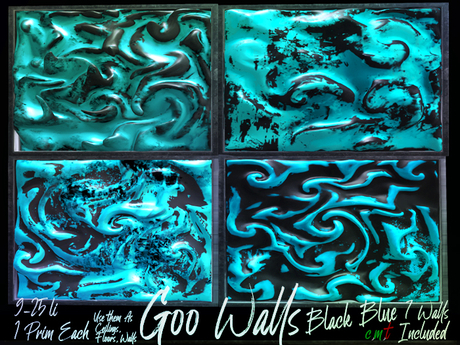 Second Life Marketplace - Strange Merchant - Goo Walls Black Blue