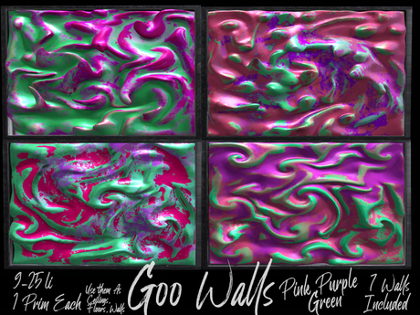 Second Life Marketplace - Strange Merchant - Goo Walls Pink Purple Green