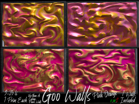 Second Life Marketplace - Strange Merchant - Goo Walls Pink Orange