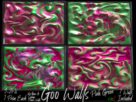 Second Life Marketplace - Strange Merchant - Goo Walls Pink Green