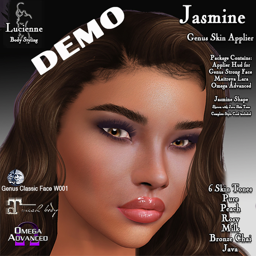Second Life Marketplace - Genus Skin Jasmine Demo Lucienne Body Styling
