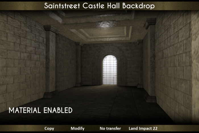 Second Life Marketplace - Saintstreet Castle Hall Backdrop (Unpack/Wear me)