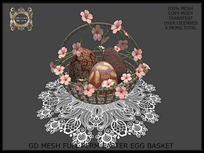 Second Life Marketplace - GD MESH FULL PERM EASTER EGG BASKET