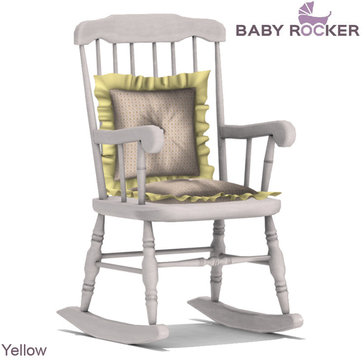 Second Life Marketplace - "Rock A Bye" Baby Rocking Chair YELLOW (BOXED)