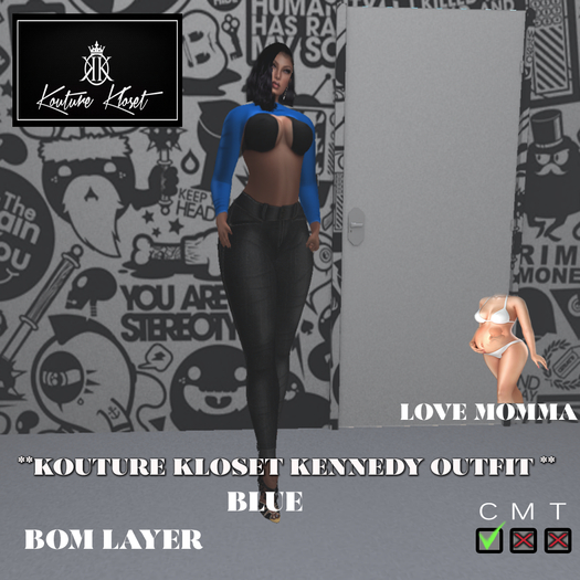 Second Life Marketplace - *KK KENNEDY OUTFIT MOMMA BLUE (ADD TO UNPACK)