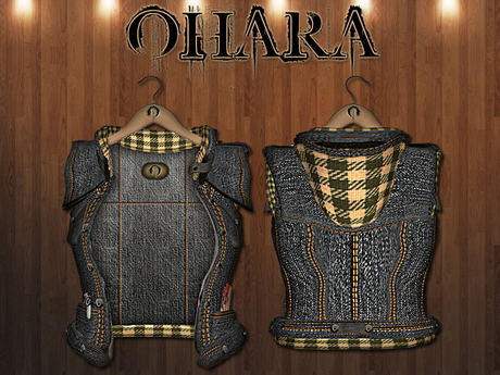 Second Life Marketplace - **Ohara Female Denim Vest Hoody-Grey**