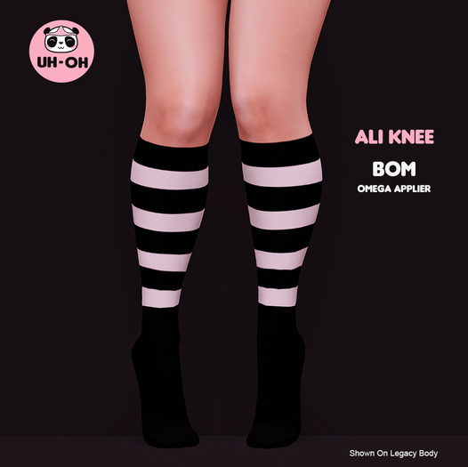 Second Life Marketplace - uh-oh: Ali Striped Knee Socks (Licorice ...