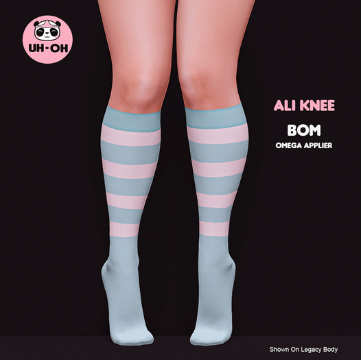 Second Life Marketplace - uh-oh: Ali Striped Knee Socks (Mint) - Mint ...
