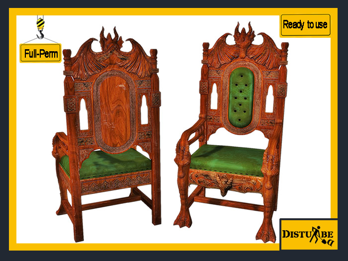 Second Life Marketplace - ::DisturbeD:: Dragon Wooden Throne - FULL ...