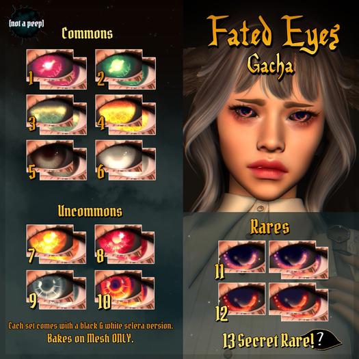 Second Life Marketplace - #08 Uncommon [n.a.p] Fated Eyes - Fallen Sun ...