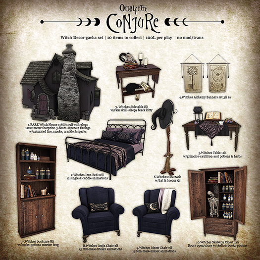 Second Life Marketplace - Oubliette- Conjure Witches Moon Chair