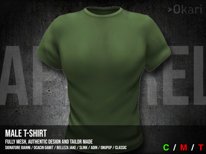 Second Life Marketplace - Basic Army Green Shirt Male