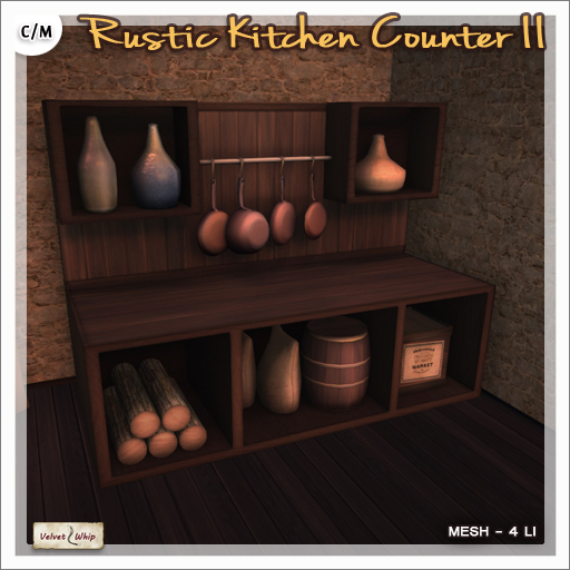 Second Life Marketplace - [V/W] Rustic Kitchen Counter II - Medieval ...