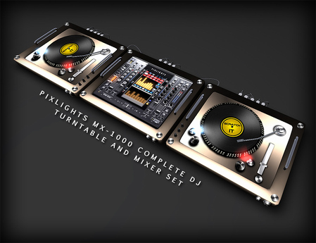 Second Life Marketplace - MX-1000 DJ complete set TURNTABLE AND MIXER