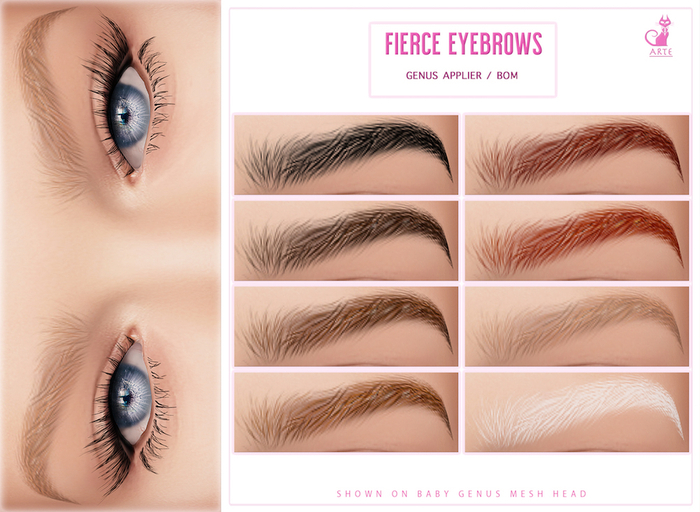 Second Life Marketplace - A R T E - Fierce Eyebrows [Genus, BOM]