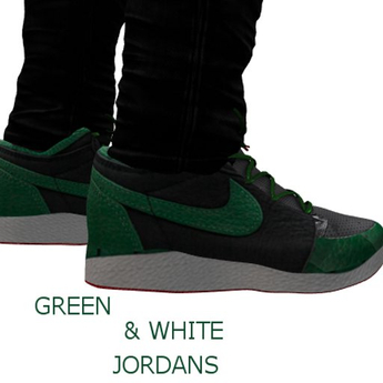 Second Life Marketplace - pw blk&green jordans