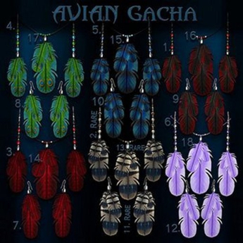 Second Life Marketplace - 2. VENGE - Avian Gacha - Beaded Hawk Earrings ...