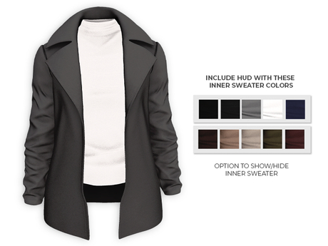 Second Life Marketplace - MINIMAL - Chris Coat Grey
