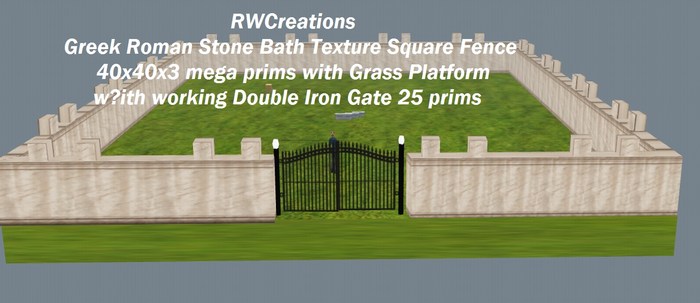 Second Life Marketplace - Greek Roman Stone Bath Texture Square Fence ...