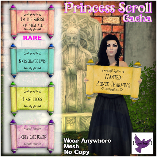 Second Life Marketplace - [ free bird ] Princess Scroll Sign - Wanted ...
