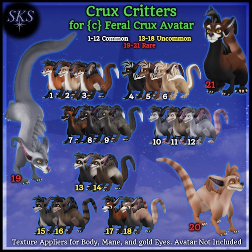 Second Life Marketplace - SKS Crux Critters 15-RaccoonGrey UNCOMMON ...