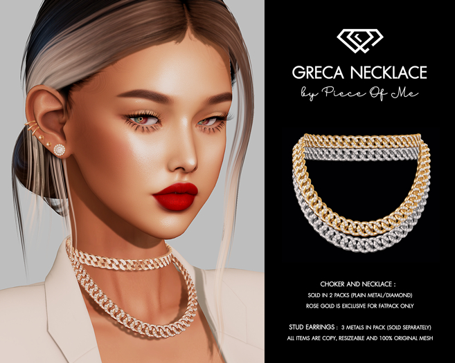 Second Life Marketplace - [POM] Greca Chains (w/ Diamonds)