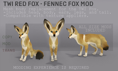 Second Life Marketplace - FW - TWI Red Fox - Fennec Fox Mod