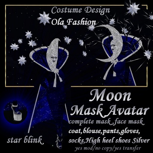 Second Life Marketplace - SALE - Moon Mask Avatar ( costume )(K)