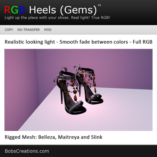 Second Life Marketplace - RGB Heels (Gems)