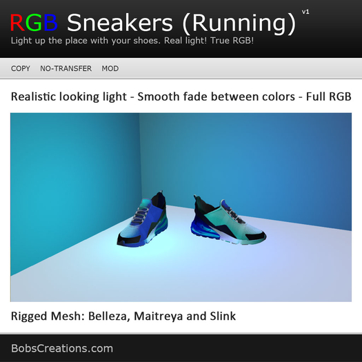 Second Life Marketplace - RGB Sneakers (Running)