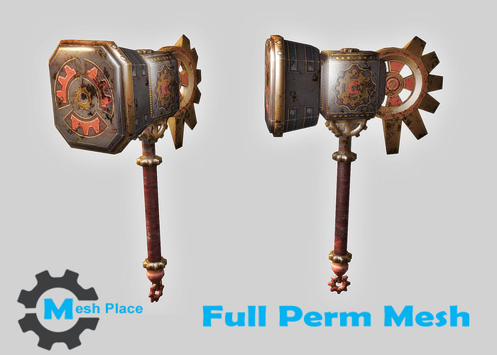 Second Life Marketplace - Mesh Place - Steampunk Hammer Axe - Full Perm ...