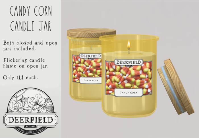 Second Life Marketplace - "Candy Corn" DEERFIELD Candle Jar