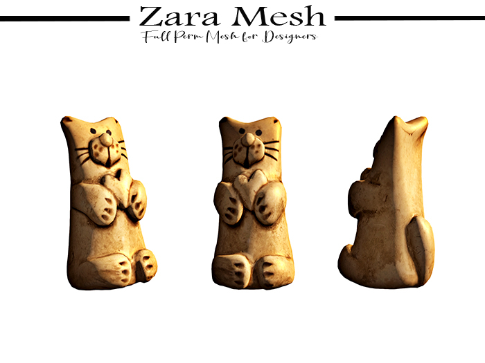 Second Life Marketplace - Zara Mesh - Cat Cat Figurine - FULL PERM MESH