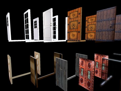 Second Life Marketplace - 10 Linkable double doors - lockable copy ...