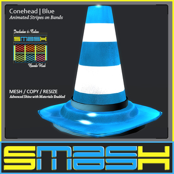 Second Life Marketplace - SMASH - Conehead (Version: Blue)
