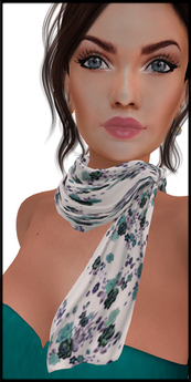 Second Life Marketplace - Floral Scarf by Milana - Blue - Rigged