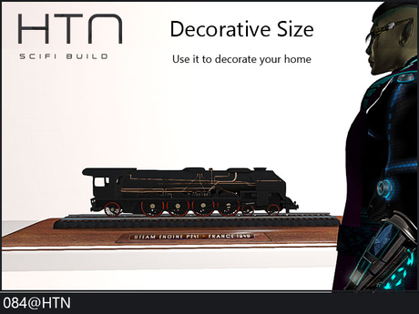 Second Life Marketplace - 084@HTN DECORATION STEAM ENGINE P241 - V - BLACK